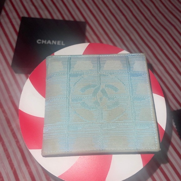 CHANEL | Bags | Chanel Travel Line Card Bill Coin Holder Light Blue Cc ...